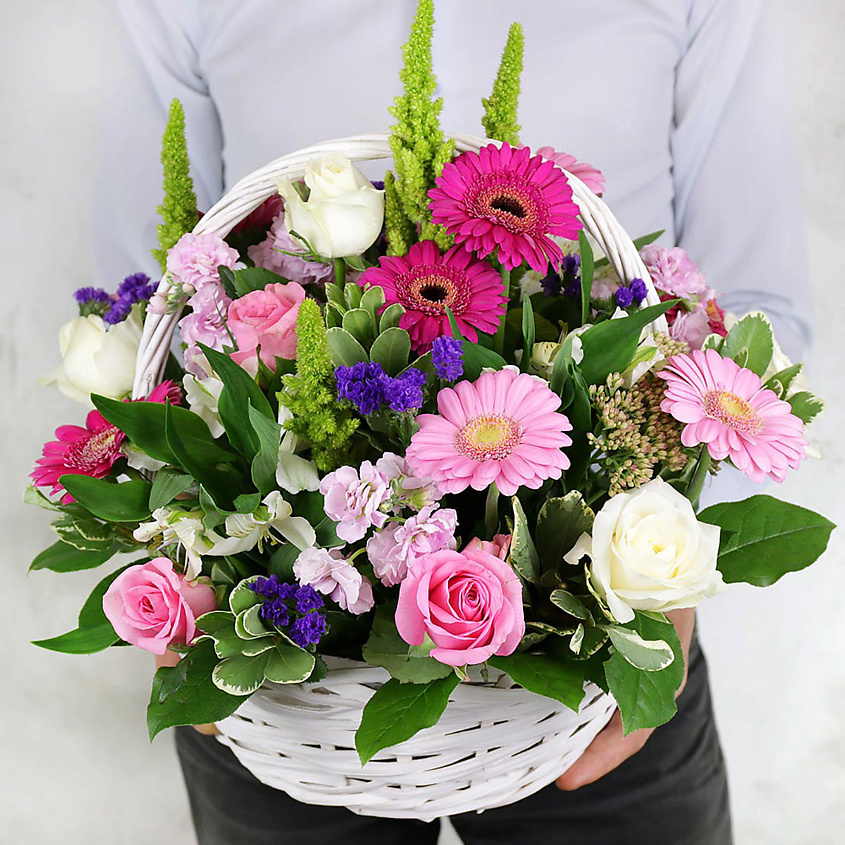 БУКЕТ МАРКЕТ ДАРИТЕ С УДОВОЛЬСТВИЕМ Композиция из гербер, альстромерий ...