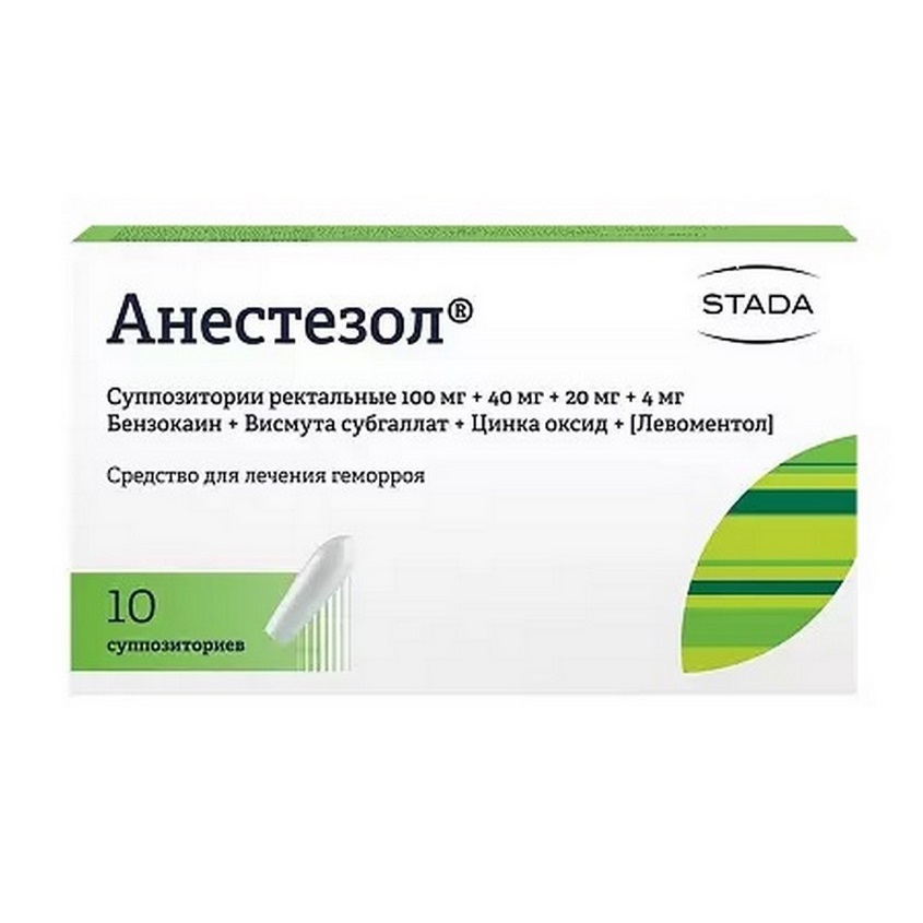 Лечение геморроя Анестезол супп. рект. N10 – купить в интернет-магазине ...